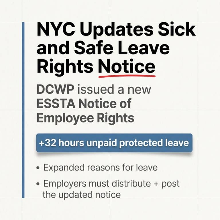 NYC ESSTA Notice Update: New 32 Hours Unpaid Leave | LLC Geek