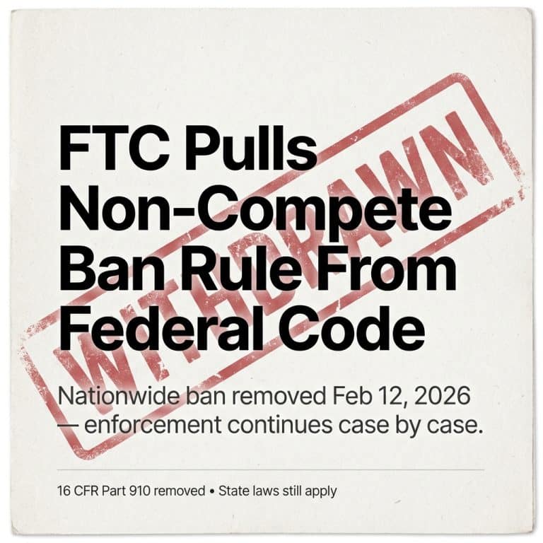 FTC Pulls Non-Compete Ban Rule From Federal Code | LLC Geek